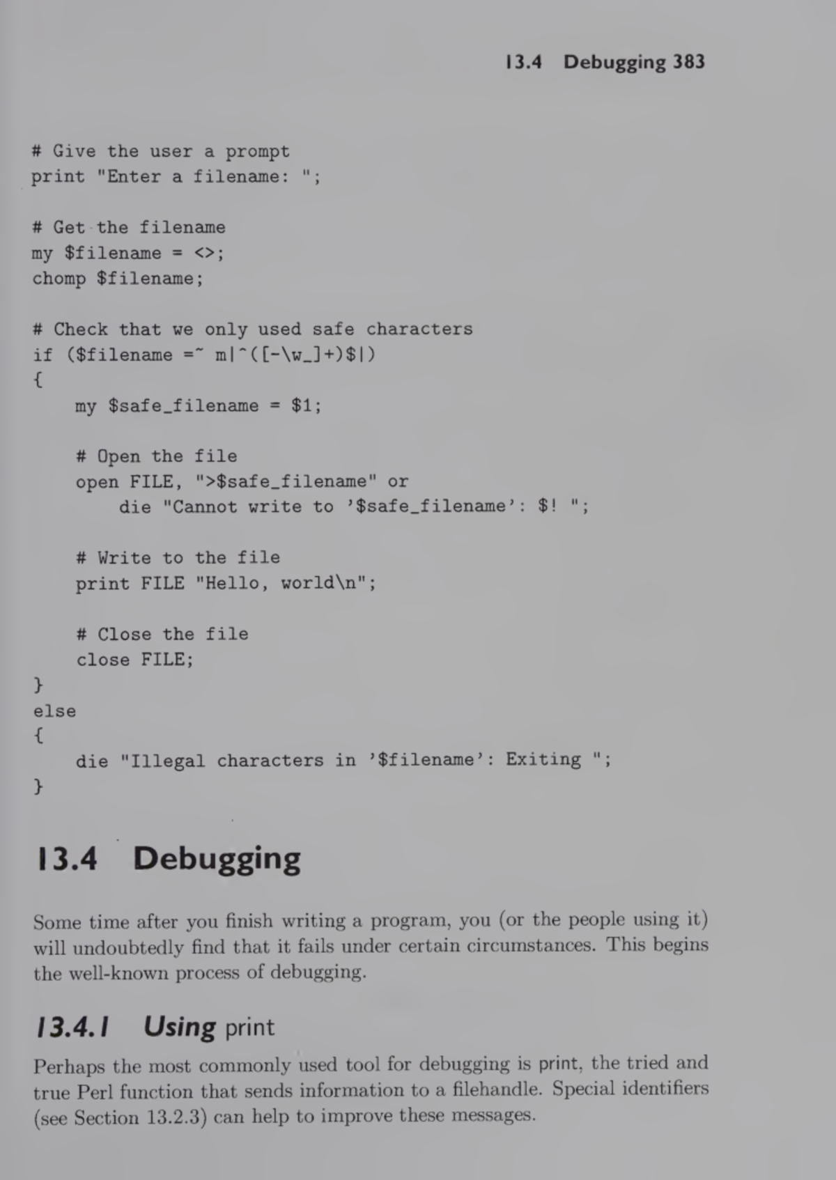 Perl Perfect Perl 13 Debugging 383 Give The User A Prompt Print
