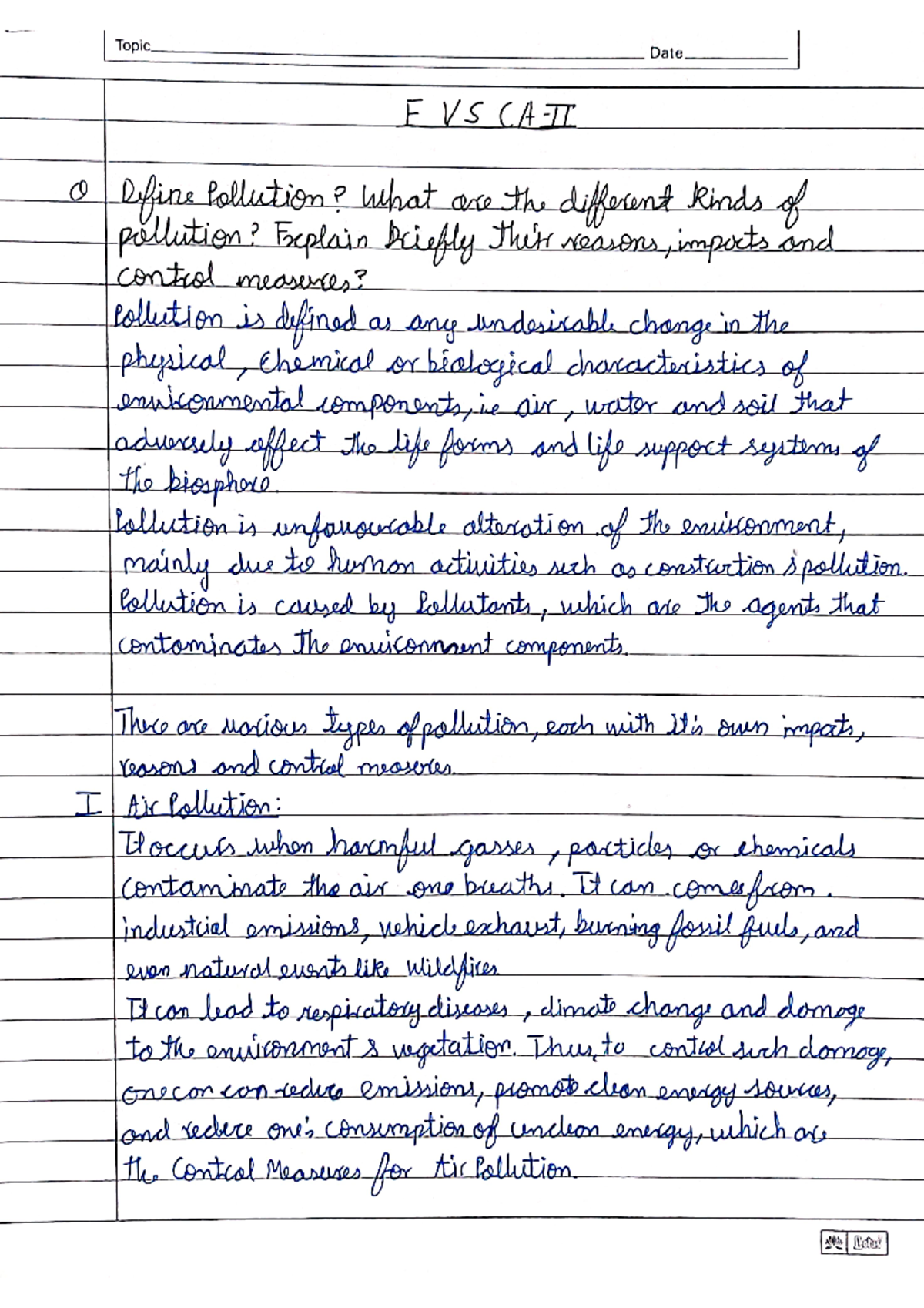 EVS CA-2 - EVs notes - Beltron previous year question programmer - Studocu