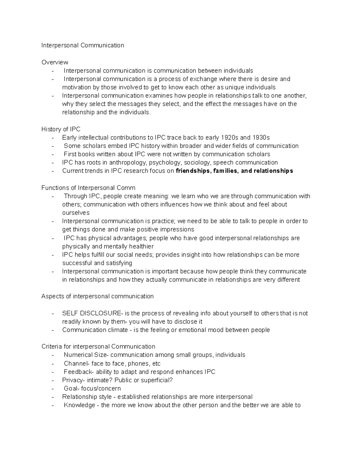 COMM Week 9 - interpersonal and intercultural communication ...