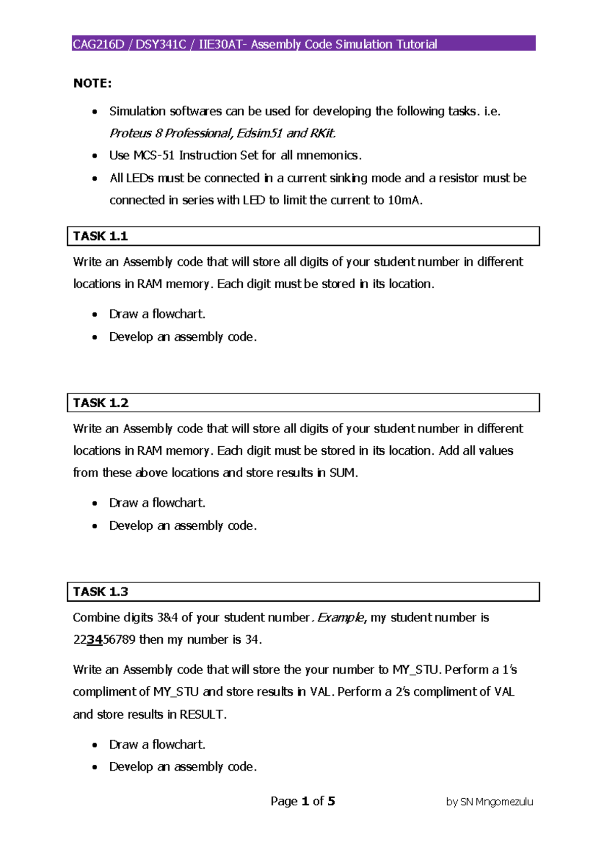 CAG DSY IIE - Simulation Tutorial 2023 01 - NOTE: Simulation softwares can be used for ...