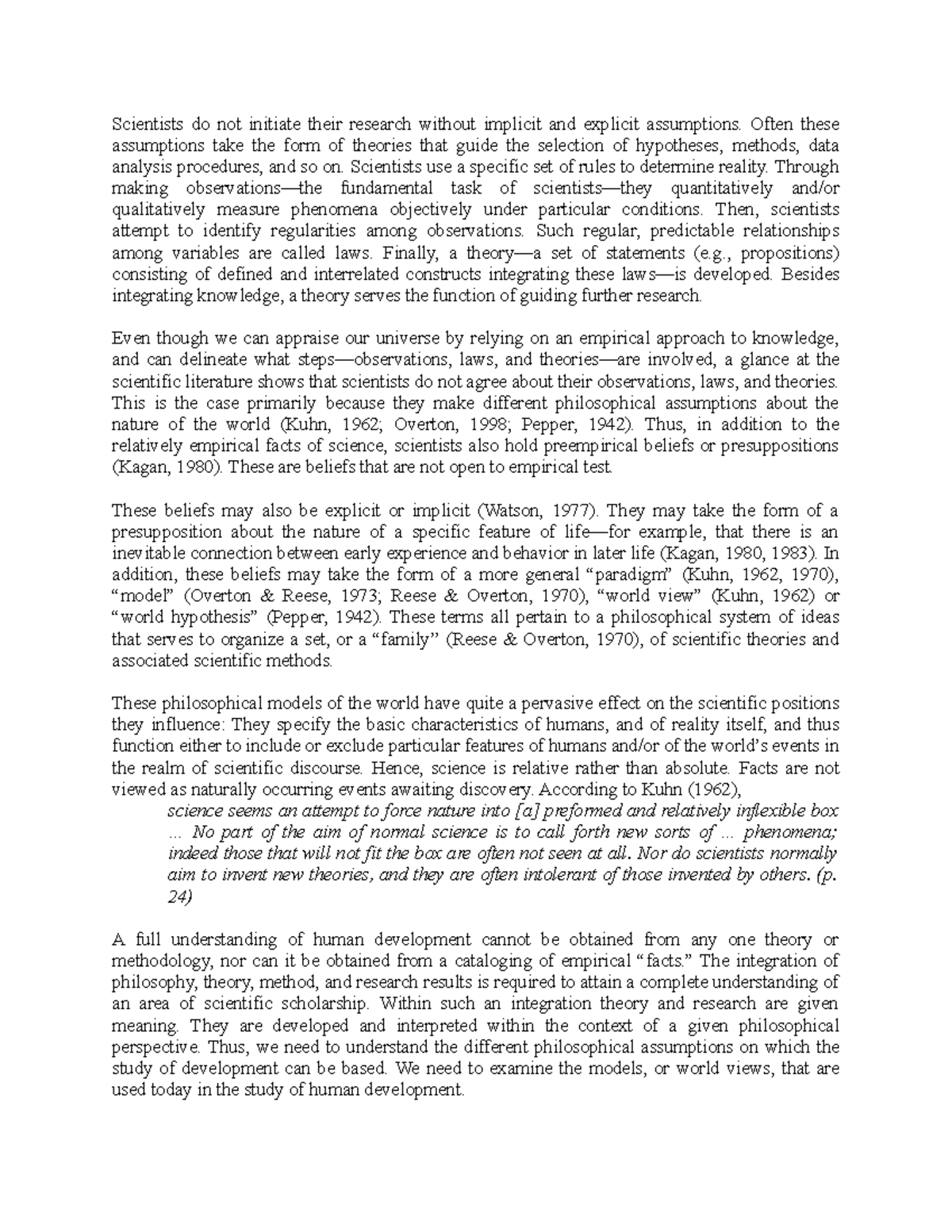 Lerner 2002 Chapter 3 Text - Scientists do not initiate their research ...