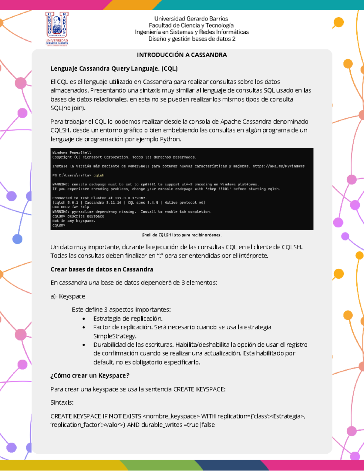 Práctica Introducción A Cassandra - INTRODUCCIÓN A CASSANDRA Lenguaje ...