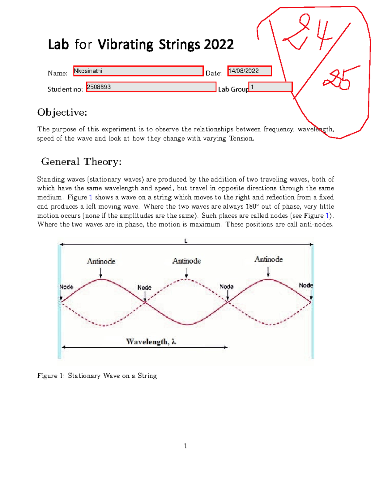 Vibrating Strings Online Lab20 with answers - Lab for Vibrating Strings 2022 Name: Date: Student ...