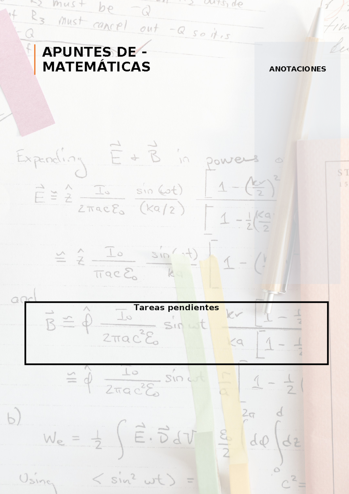 Plantilla para hacer apuntes de matematicas - matematica ii - APUNTES ...