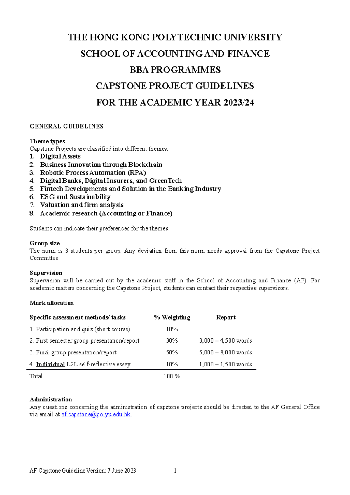 Capstone Project Guideline 2023-24 (20230607) - THE HONG KONG ...