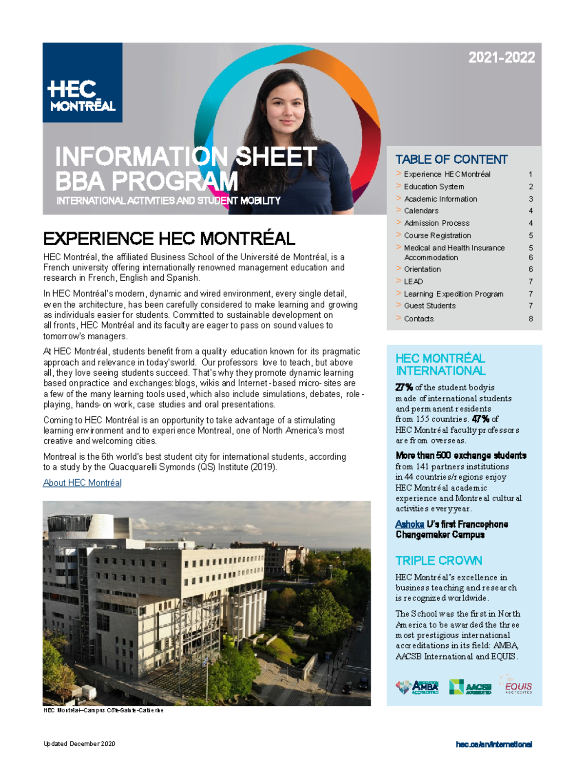 HECMontreal Information Sheet 2021-2022 BBA Program - 2021 - 2022 ...