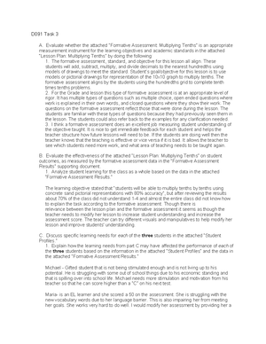 D093 Task 3 - D093 Task 3 A. Choose three classroom videos to view from ...