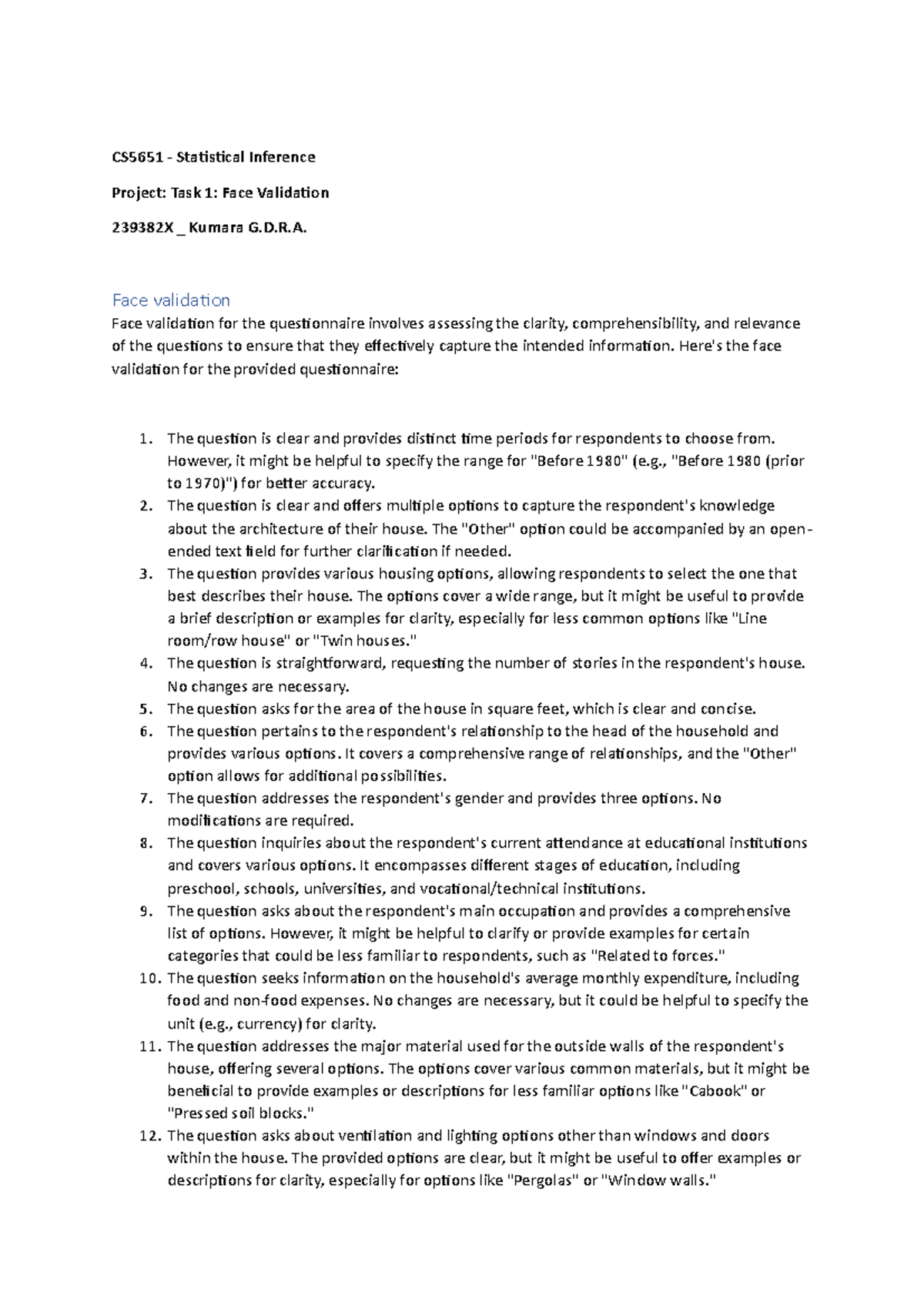 239382 X G.D.R.A.Kumara Project Task 1 Face Validation - CS5651 ...