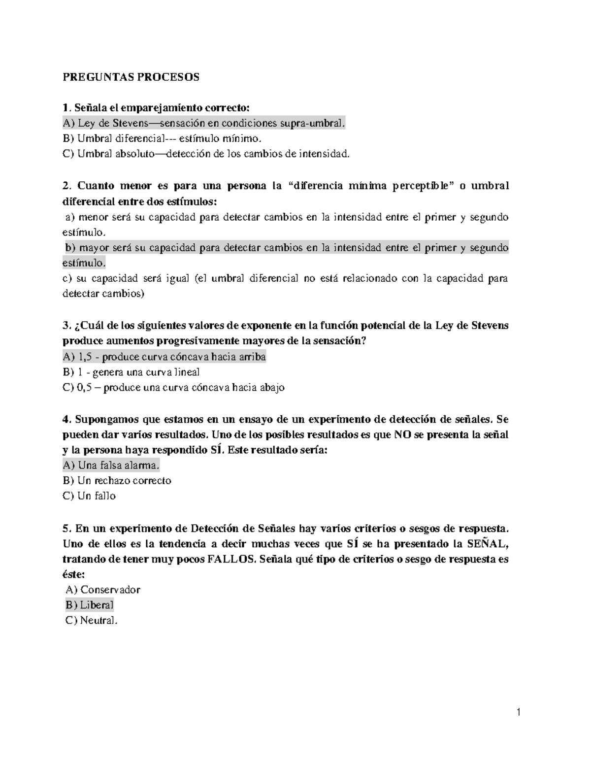 Preguntas Procesos DEF - PREGUNTAS PROCESOS Señala el emparejamiento correcto: A) Ley de - Studocu