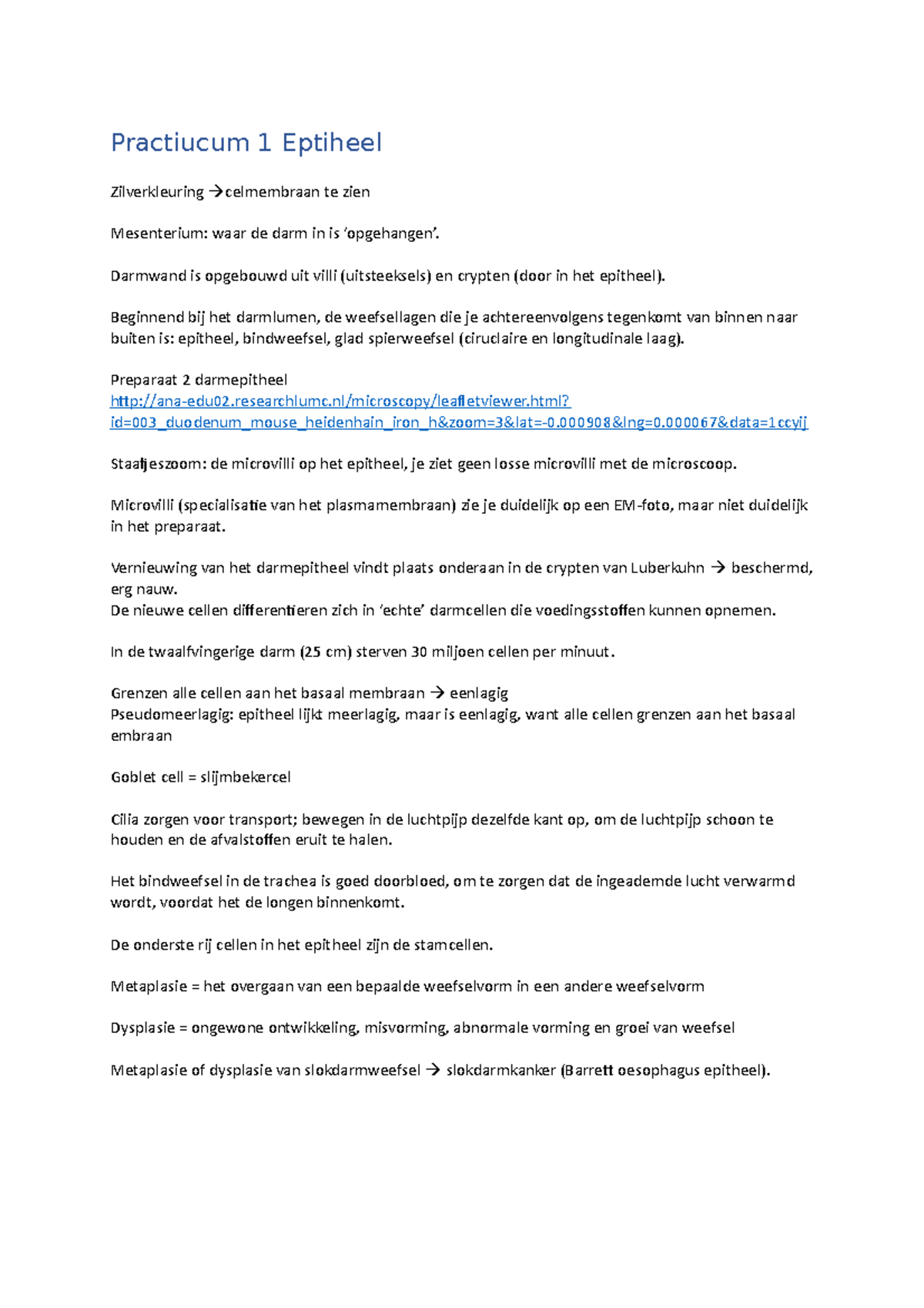 PR 1 Epitheel - Practiucum 1 Eptiheel Zilverkleuring celmembraan te ...