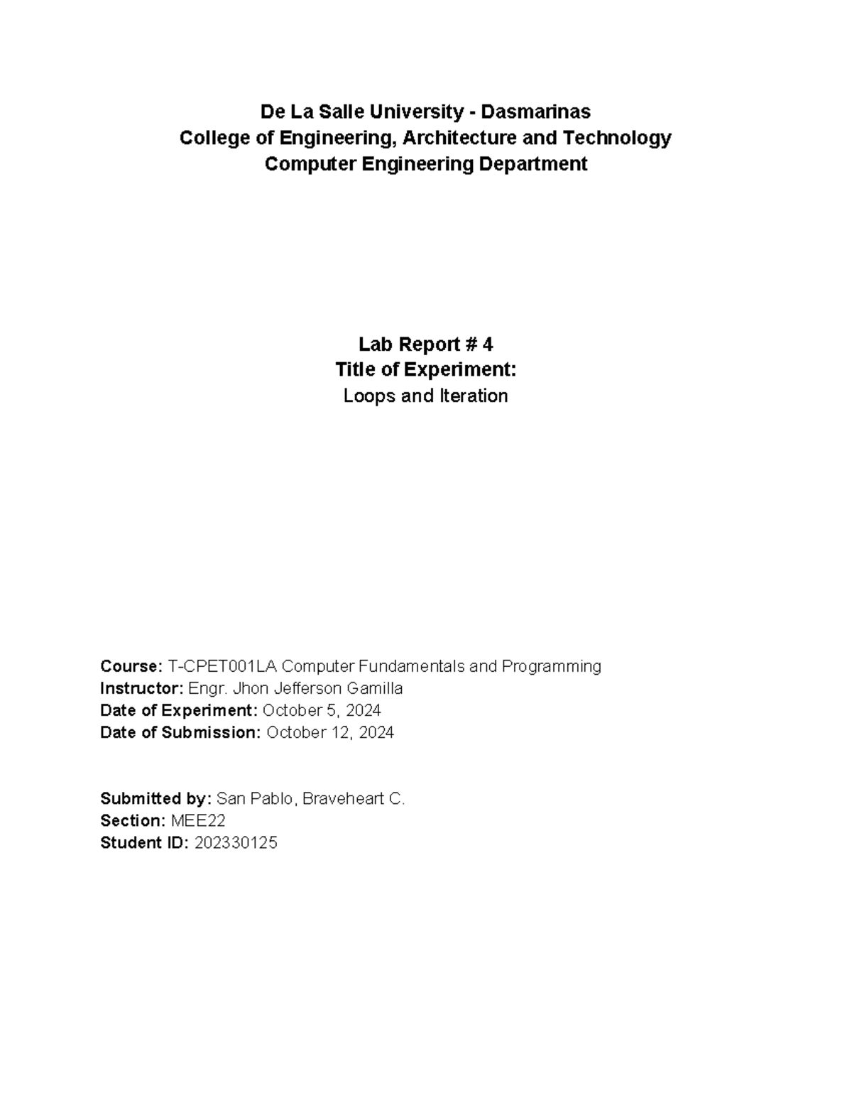 Inbound 8071116933511560001 - De La Salle University - Dasmarinas College of Engineering, - Studocu