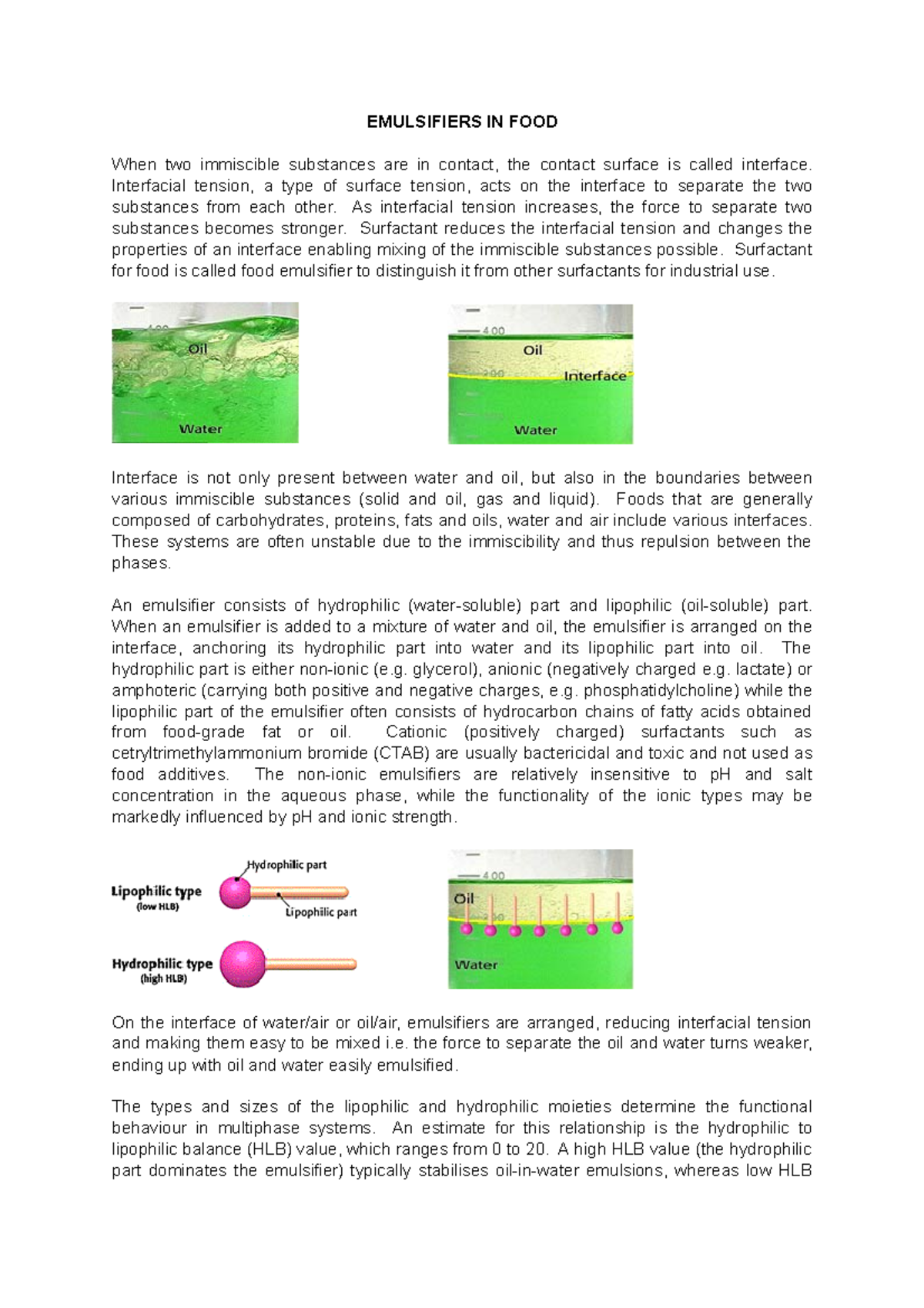 Emulsifiers, acidulants,.. humectants - EMULSIFIERS IN FOOD When two ...