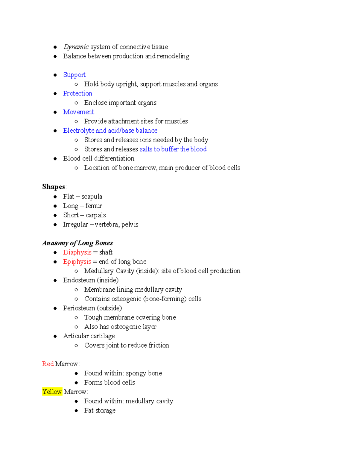 1 - Dani Waters notes for exam 4 - Dynamic system of connective tissue ...