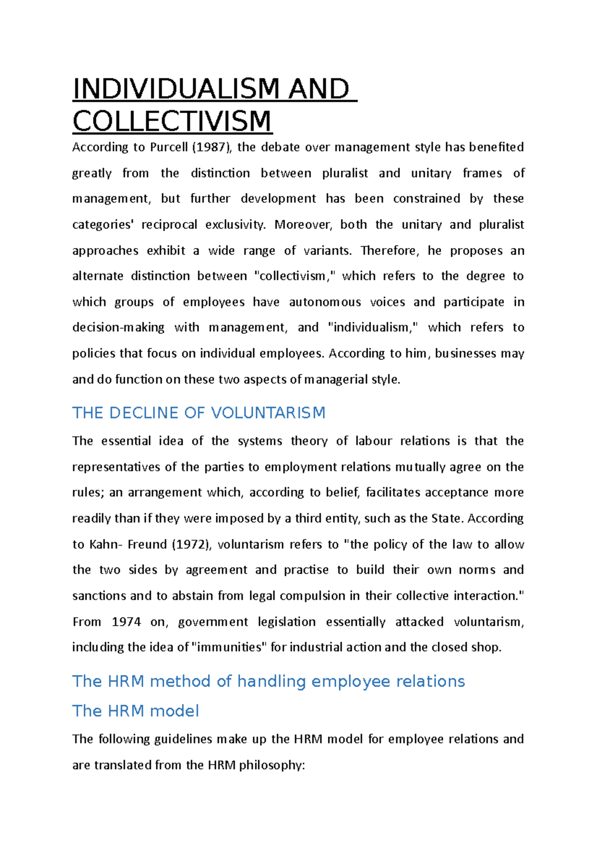 Individualism AND Collectivism - INDIVIDUALISM AND COLLECTIVISM ...