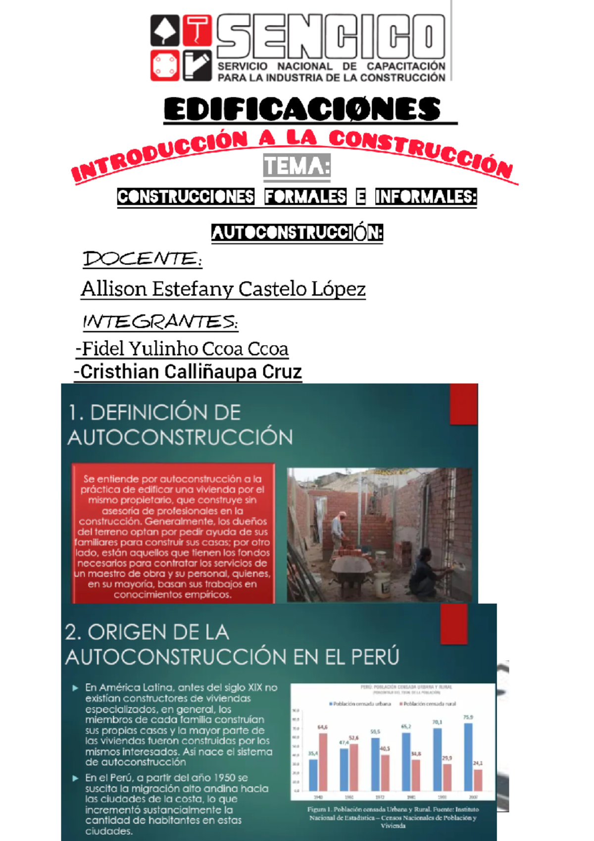 Construcciones Formales e Informales Edificaciones - ESENCIC 0 SERVICIO NACIONAL DE CAPACITACIÓN ...