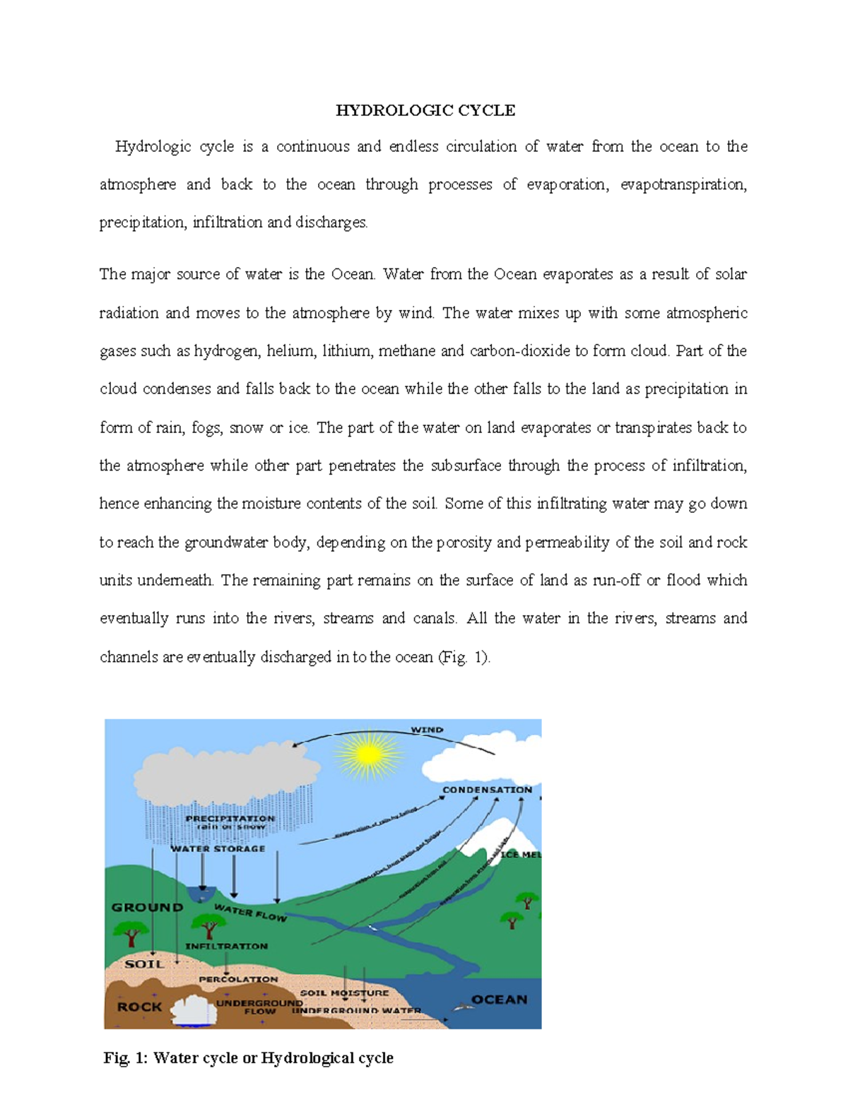 Hydrologic Cycle - Groundwater - HYDROLOGIC CYCLE Hydrologic cycle is a continuous and endless ...