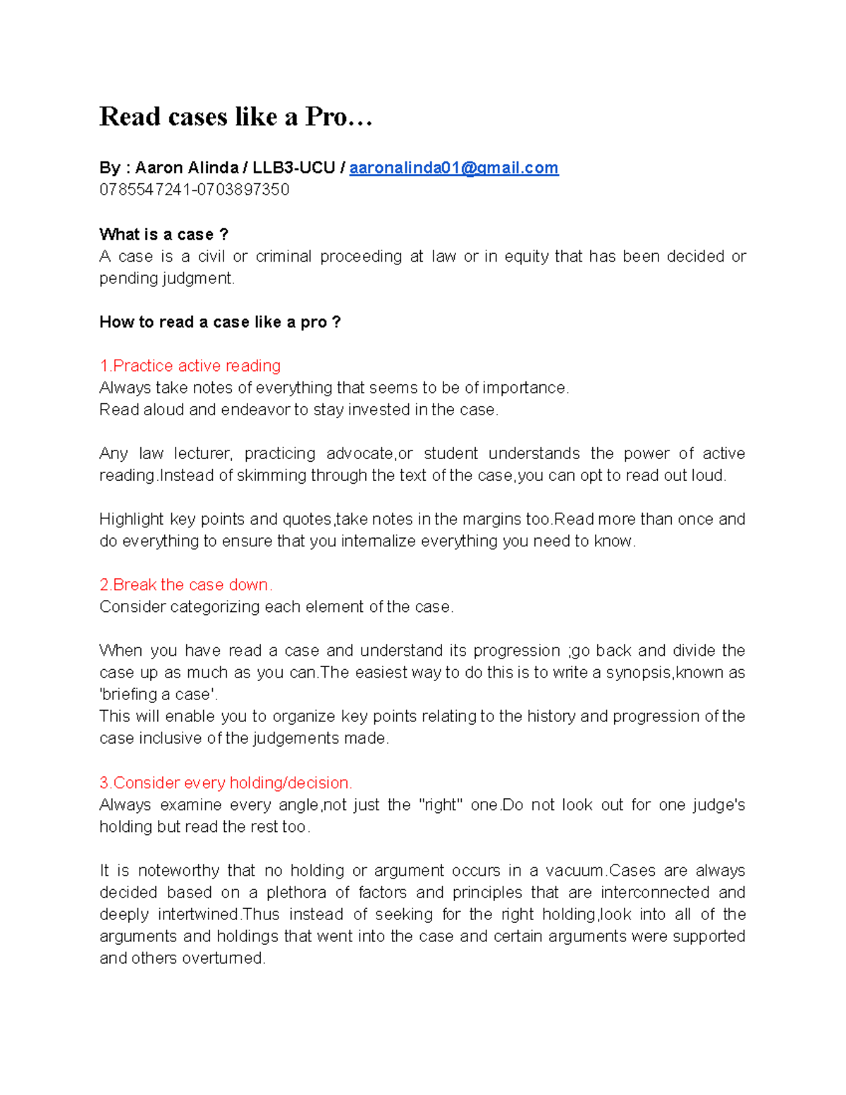 Read cases like a pro-Aaron Alinda - Read cases like a Pro... By ...