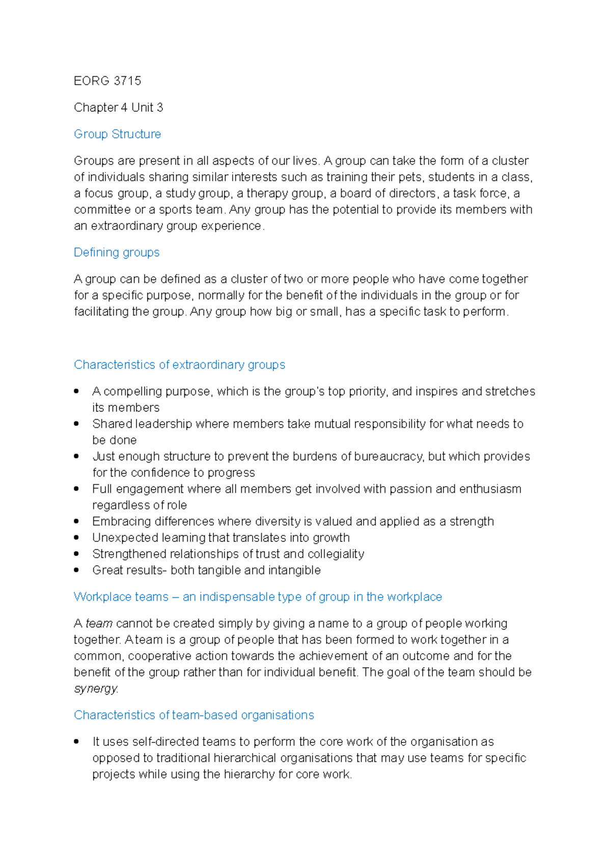 EORG 3715 - Lecture notes 3-4 - EORG 3715 Chapter 4 Unit 3 Group ...