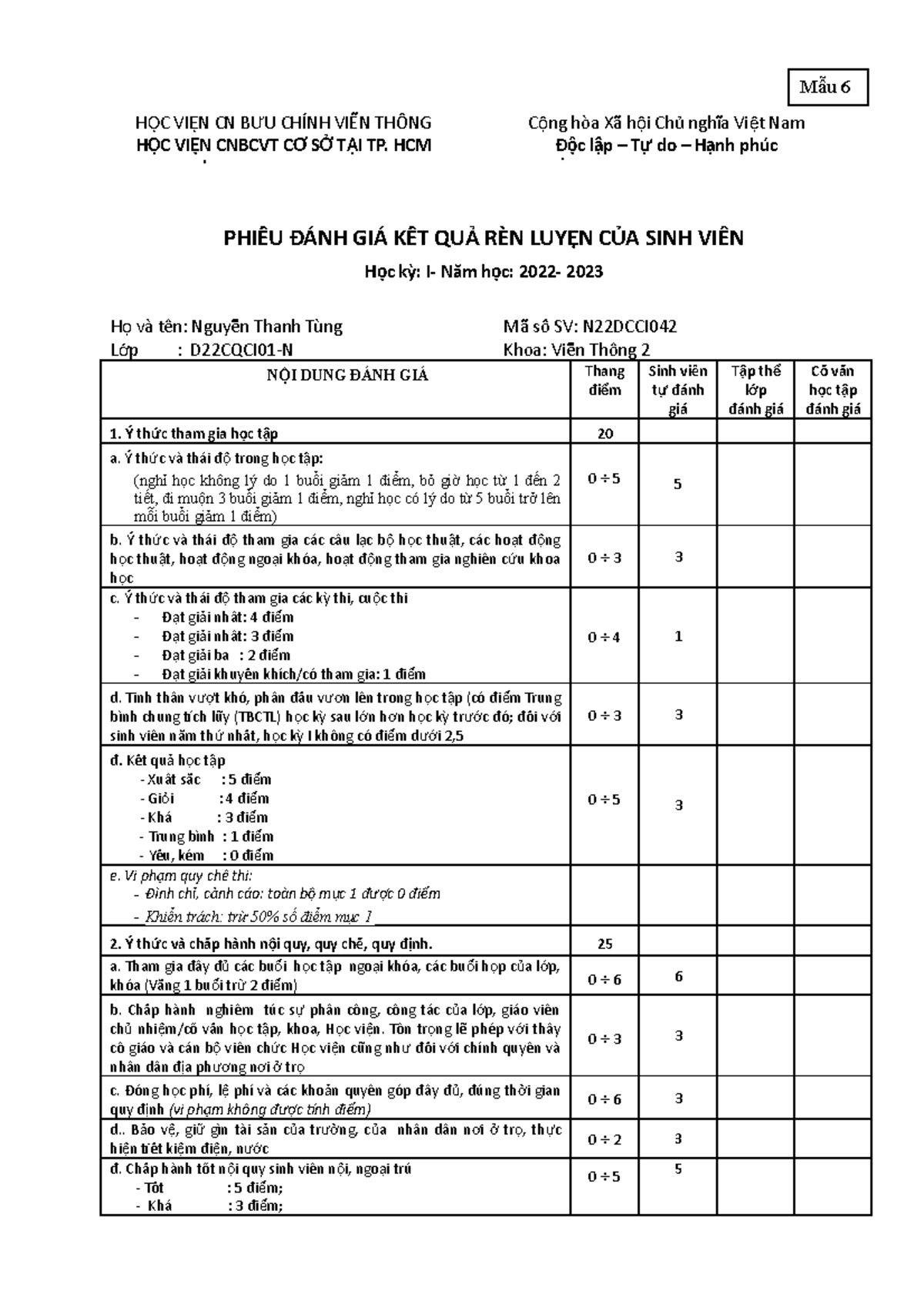 Nguyễn Thanh Tùng-N22DCCI042 - H ỌC VI N CN B Ệ ƯU CHÍNH VIỄỄN THÔNG H ...