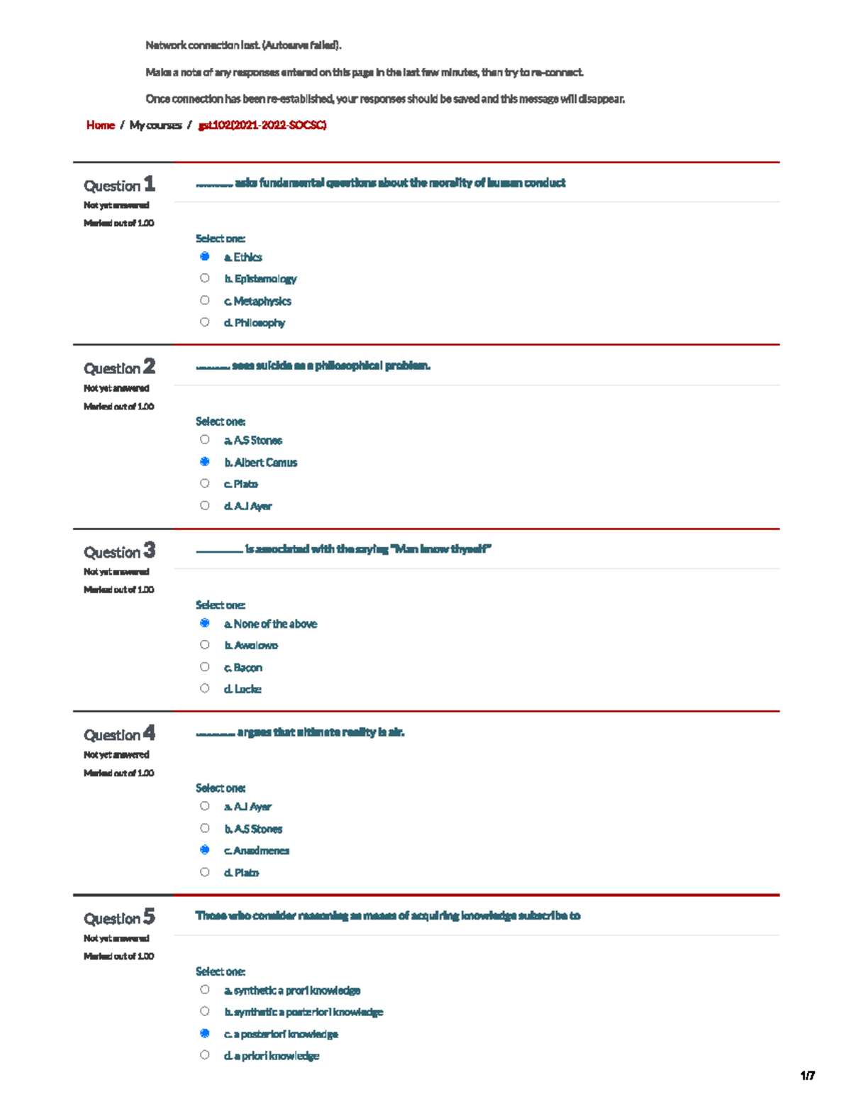 GST 102 F - GST TEST - General Studies - Unilag - Studocu