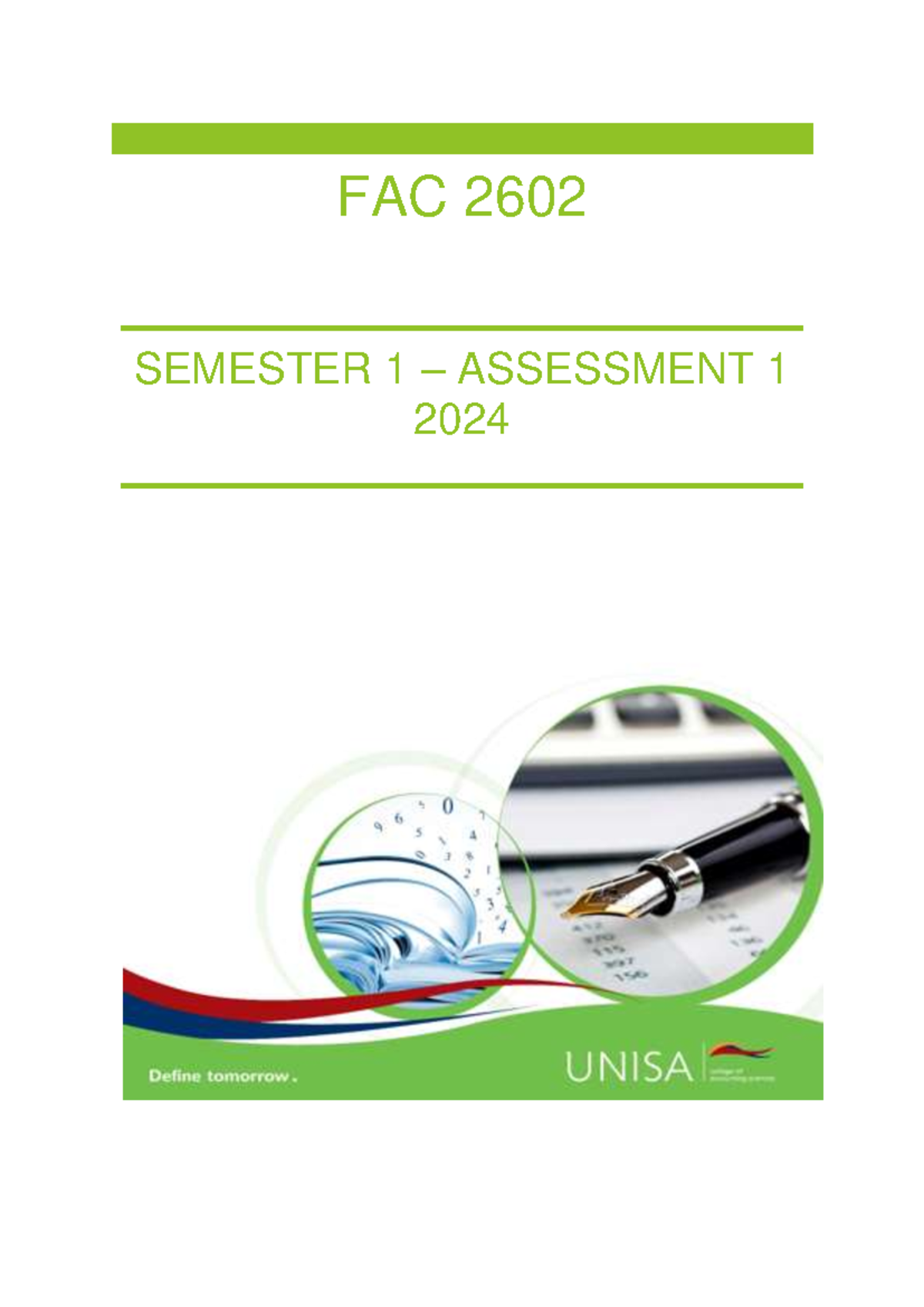 FAC 2602 - 2024 - S1 - Assessment 1 - FAC SEMESTER 1 – ASSESSMENT ...