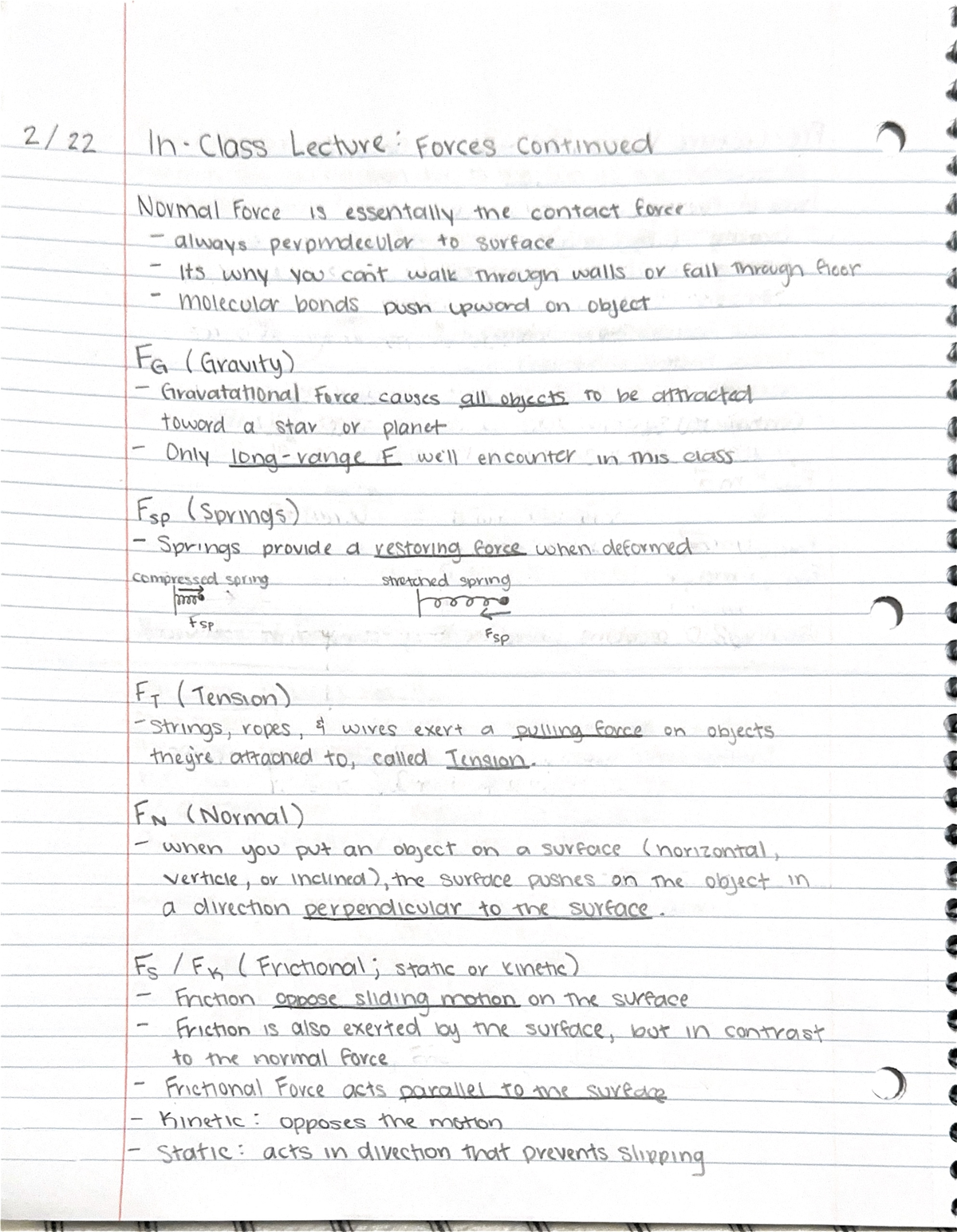 Lecture 2.22.23 Notes (forces pt 2) - PHYS 1251 - Studocu