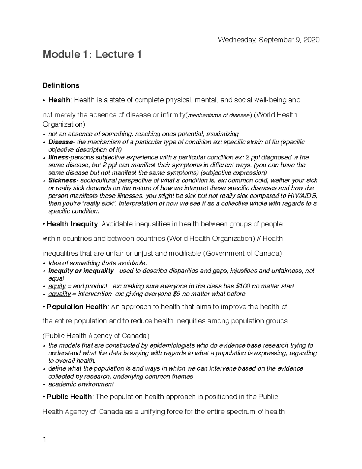 Population Health, Public Health, and the Social Determinants of Health ...