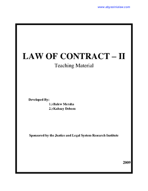 Civil Procedure Law II - good - Law of Civil Procedure II Teaching ...