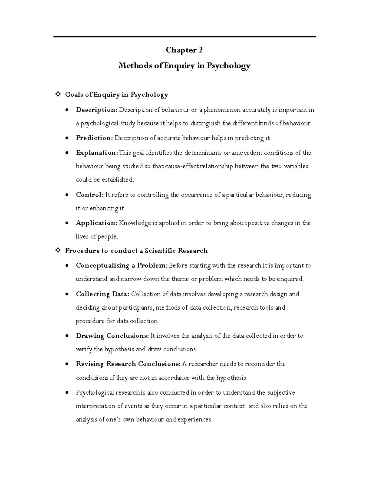 Selfstudys com file - methods of inquiry in psychology - Chapter 2 ...