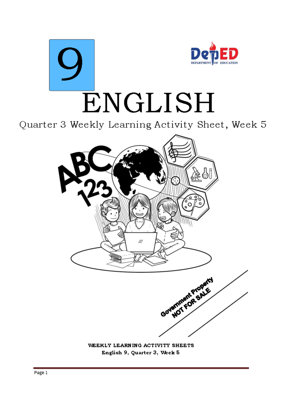 Worksheet for English lessons - WEEKLY LEARNING ACTIVITY SHEETS English ...