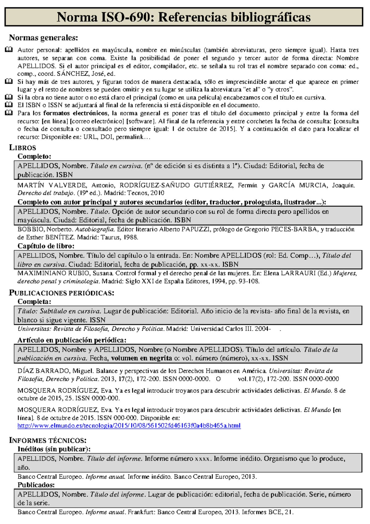 Apuntes - Normas ISO - Norma ISO-690: Referencias bibliográficas Normas ...