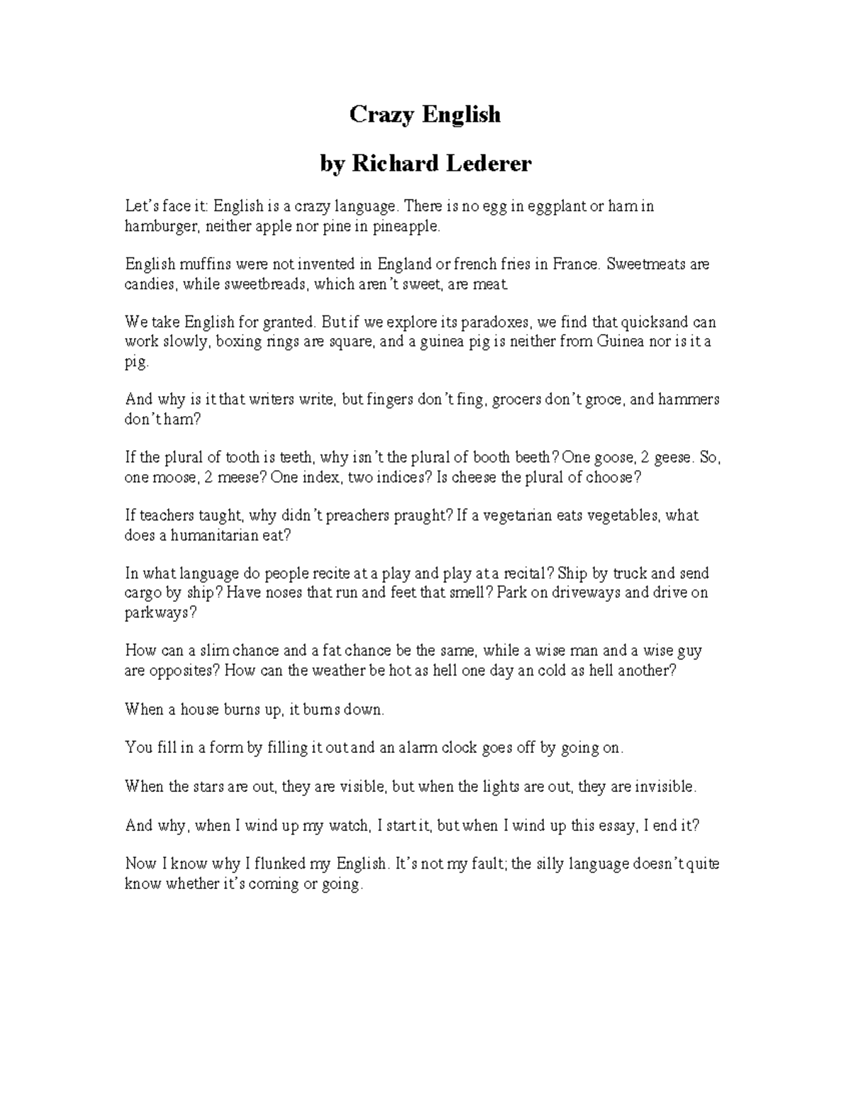 Crazy-English - Summary Principles of Teaching - Crazy English by ...