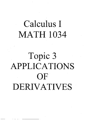 Topic 1 Limits - calculus 1 - Studocu