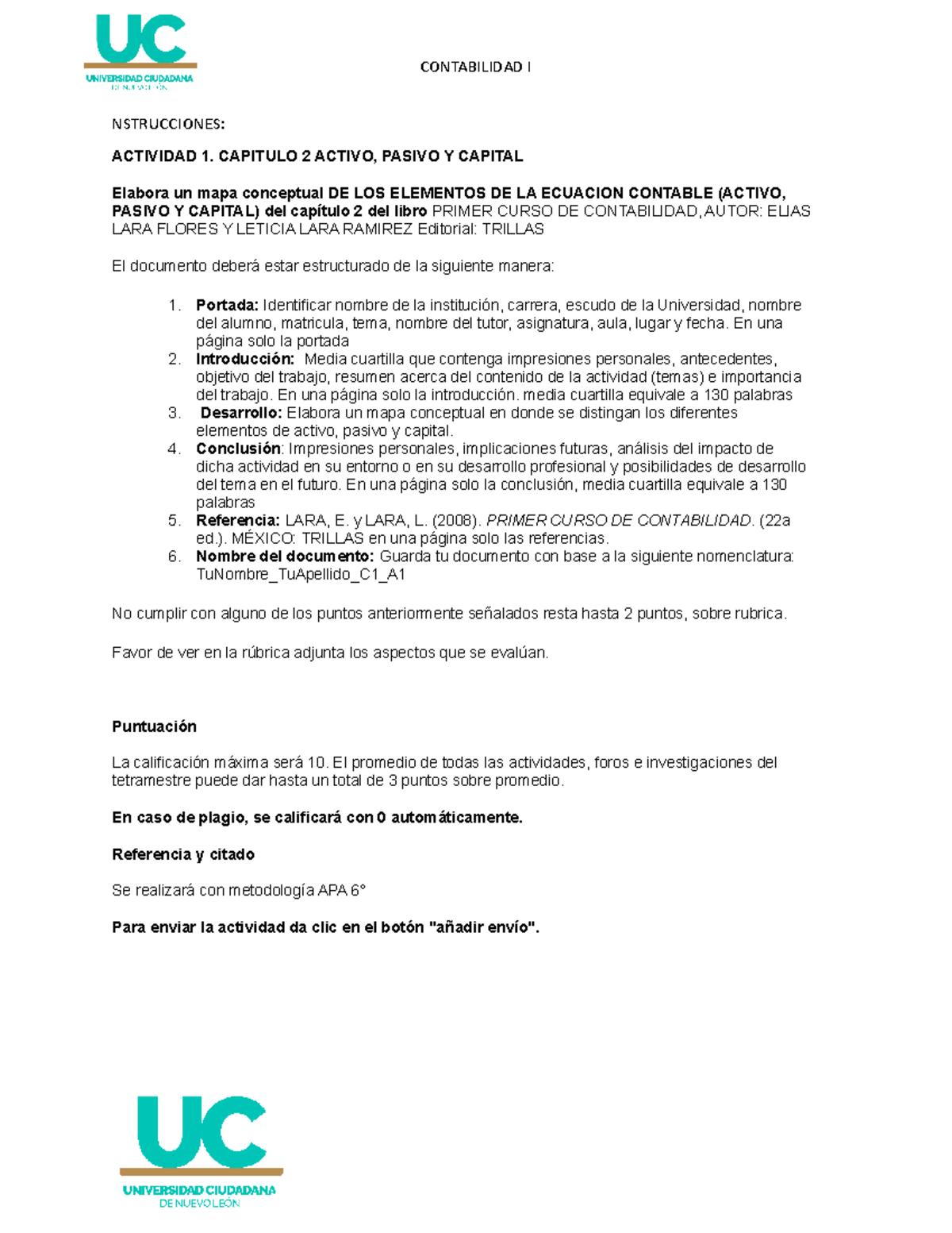 Erick Perez C1 A1 - ACTIVIDAD 1. CAPITULO 2 ACTIVO, PASIVO Y CAPITAL ...