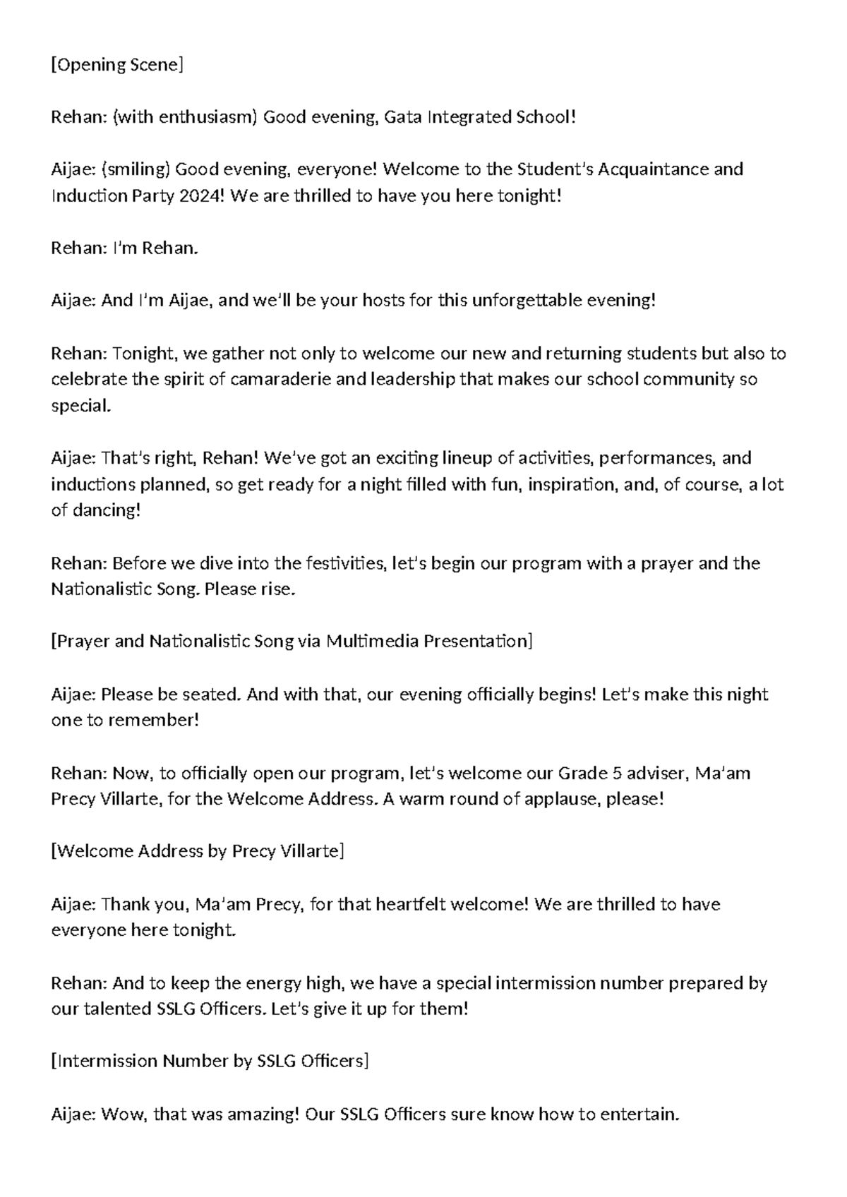 Acquaintance 2024 Script - [Opening Scene] Rehan: (with enthusiasm ...