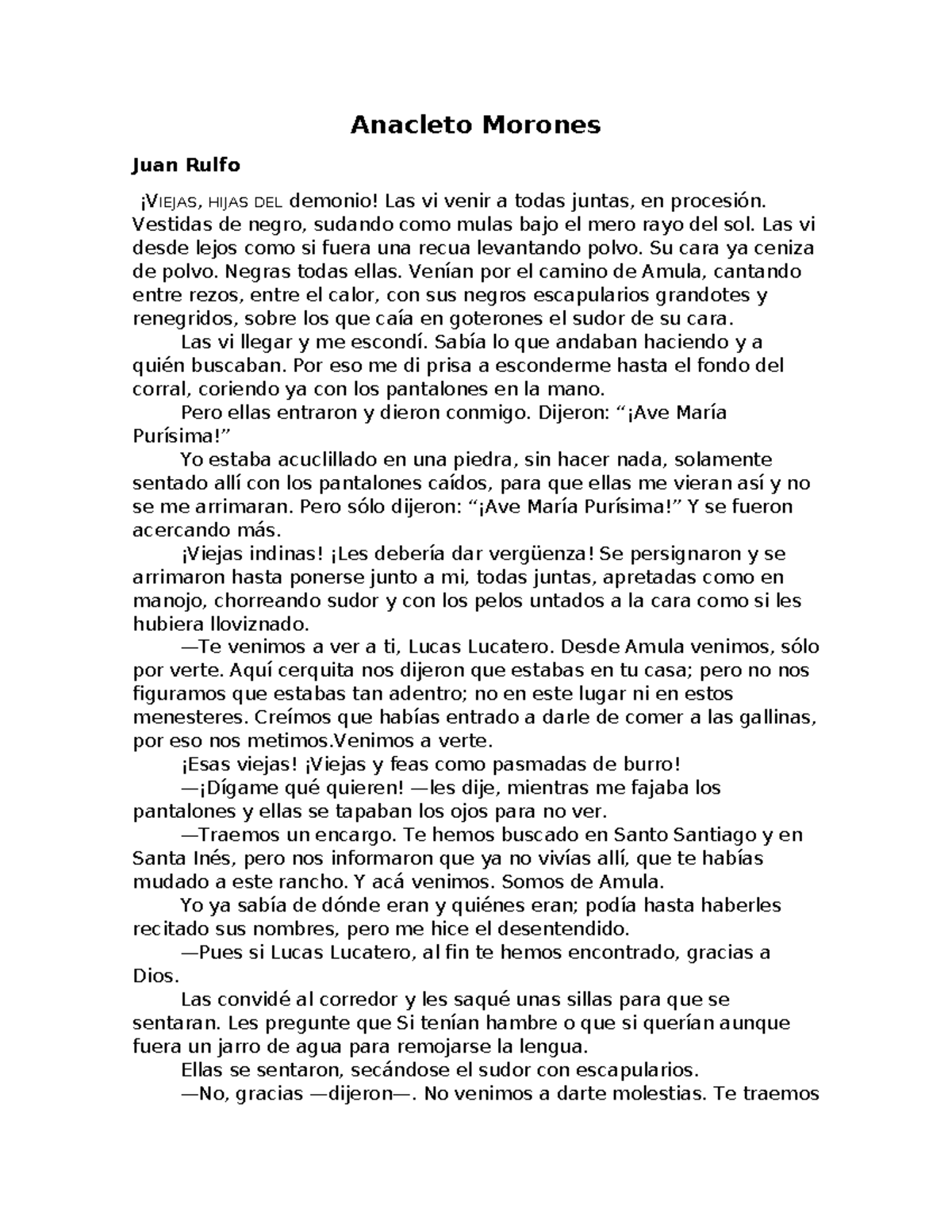 Anacleto Morones - Juan Rulfo - Anacleto Morones Juan Rulfo ¡VIEJAS ...