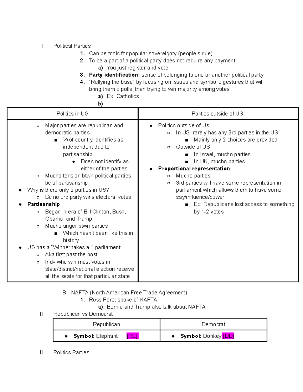 Lecture 11 Notes X - I. Political Parties 1. Can be tools for popular ...