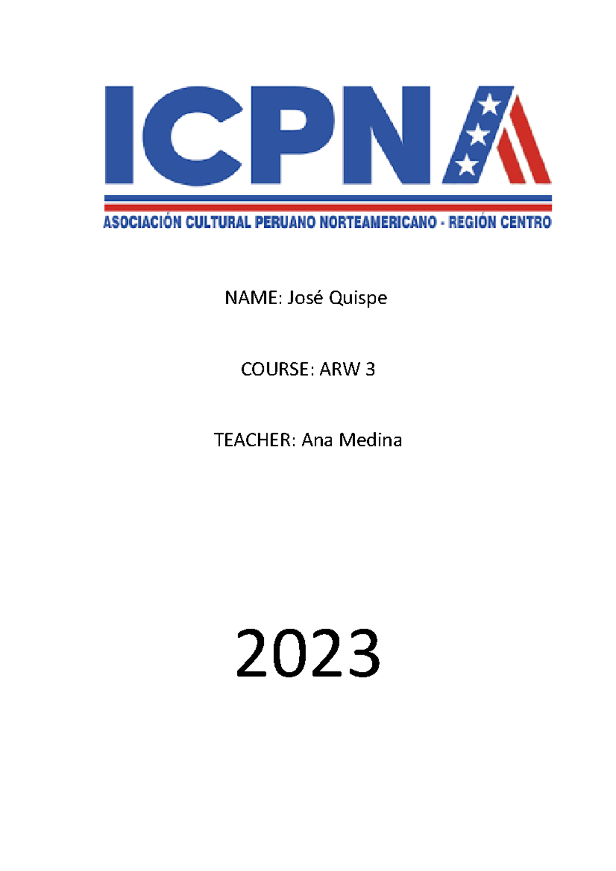Portfolio ARW 3 (faltan 3 cosas) - NAME: José Quispe COURSE: ARW 3 ...