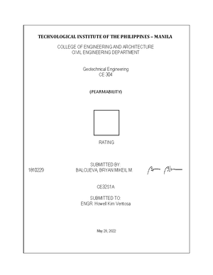 CE 304 Balcueva Assignment 3 - TECHNOLOGICAL INSTITUTE OF THE ...
