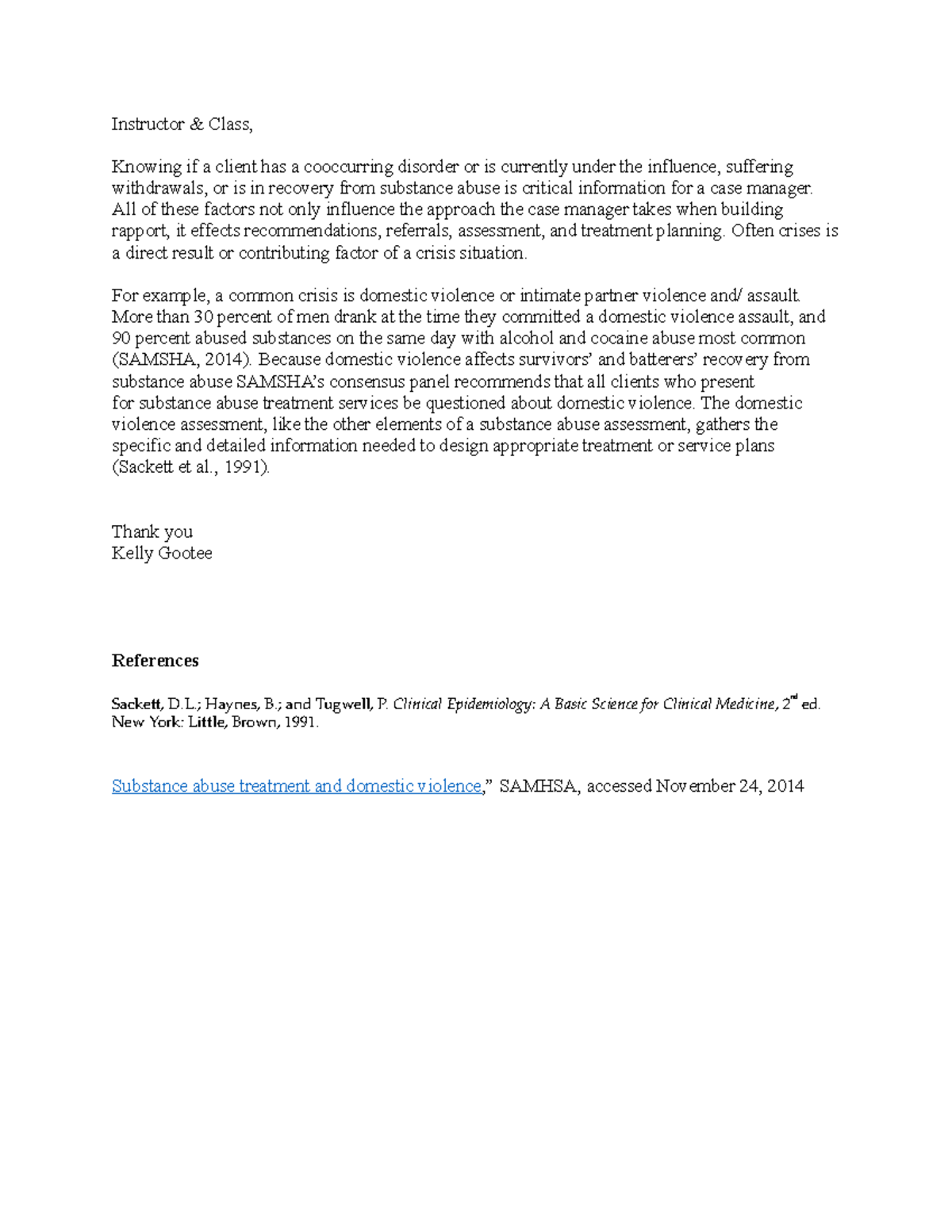 PCN 255 Topic 6 discussion crisis intervention - Instructor & Class ...