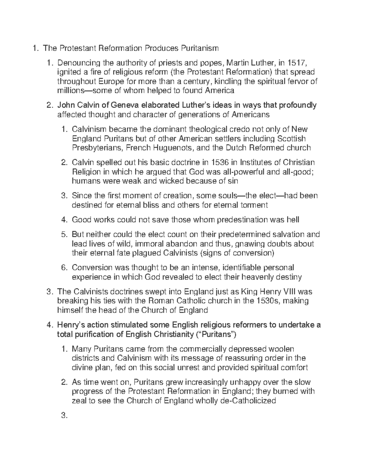 Chapter 3 Outline - Warning: TT: undefined function: 32 The Protestant ...