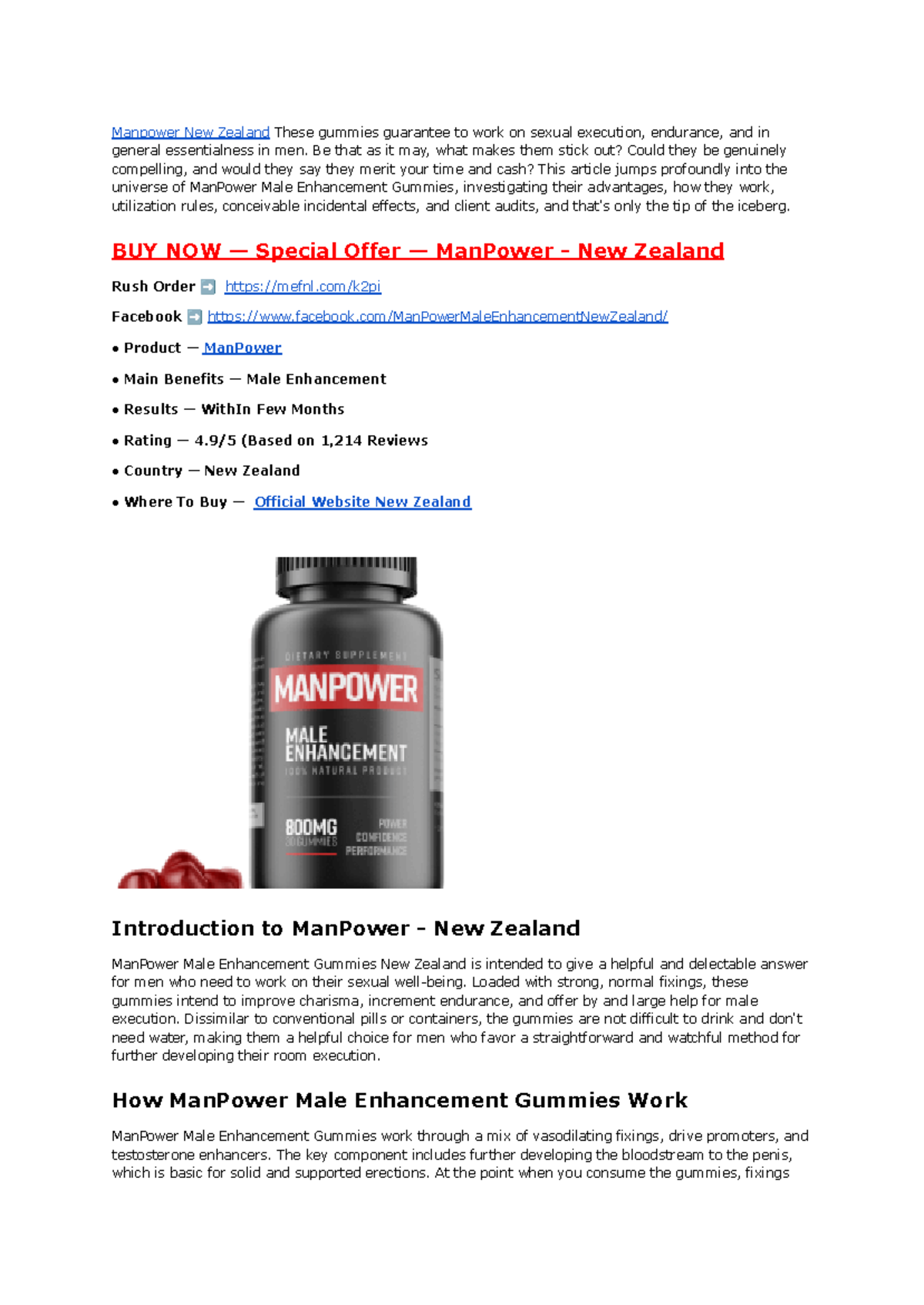 Man Power Male Enhancement Gummies New Zealand Reviews - Manpower New Zealand These gummies ...