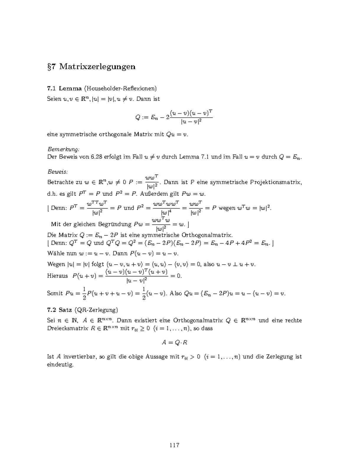 Lineare Algebra Skript 7 - Lineare Algebra für Informatiker und ...