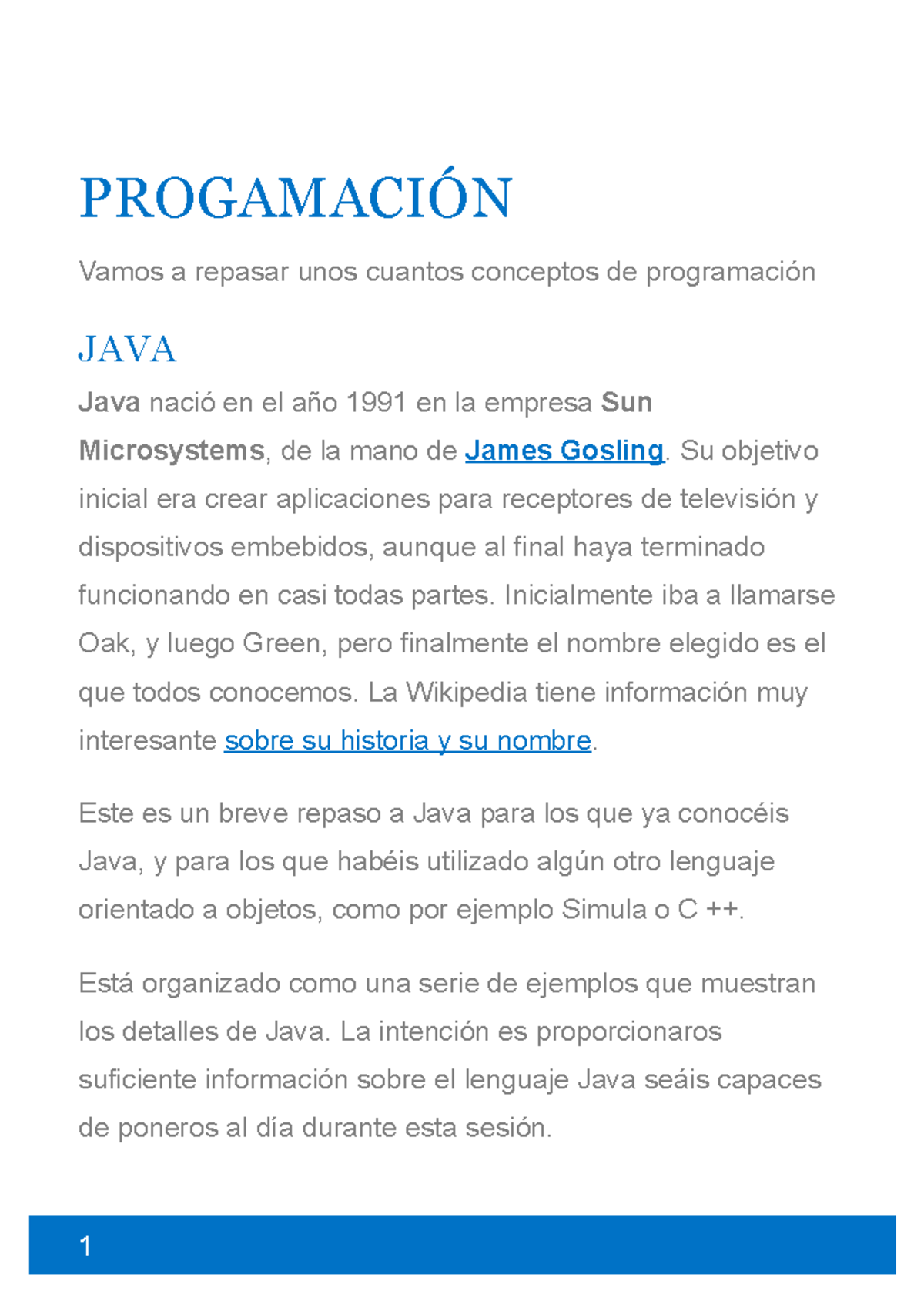 Repaso de Progamación - PROGAMACIÓN Vamos a repasar unos cuantos ...