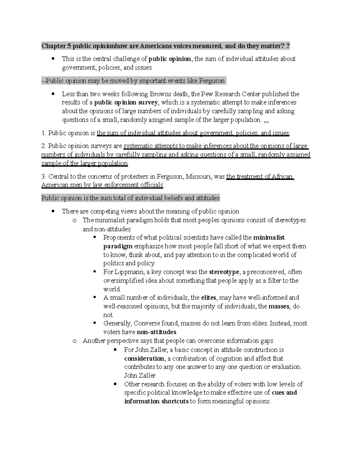 Chapter 5 Abernathy's Book - Chapter 5 public opinionhow are Americans ...