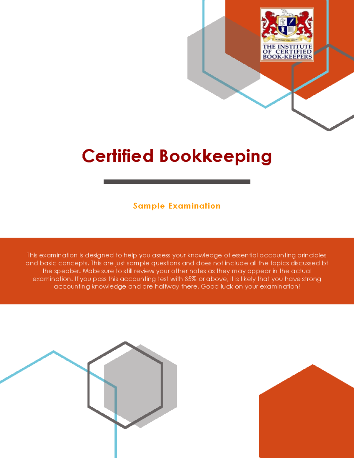 CB Level 1- Sample Exam with Answer Key - Sample Examination This ...