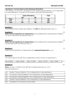 STK 120 Semester Test 1 Summary - STK 120 SUMMARY Semester Test 1 ...