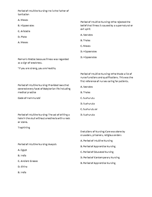TFN - notes - The four major concepts in nursing theory are the Person ...