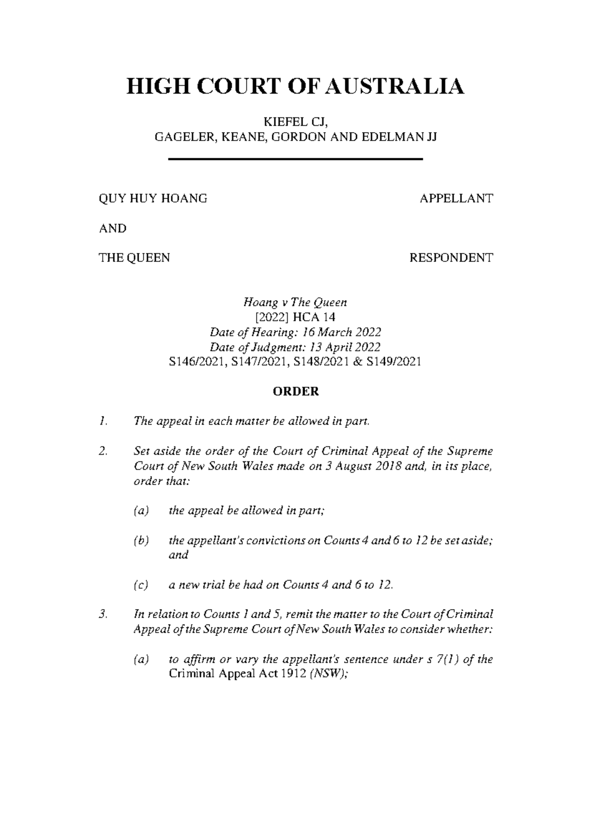 high court case for extended case note 2024 - HIGH COURT OF AUSTRALIA ...