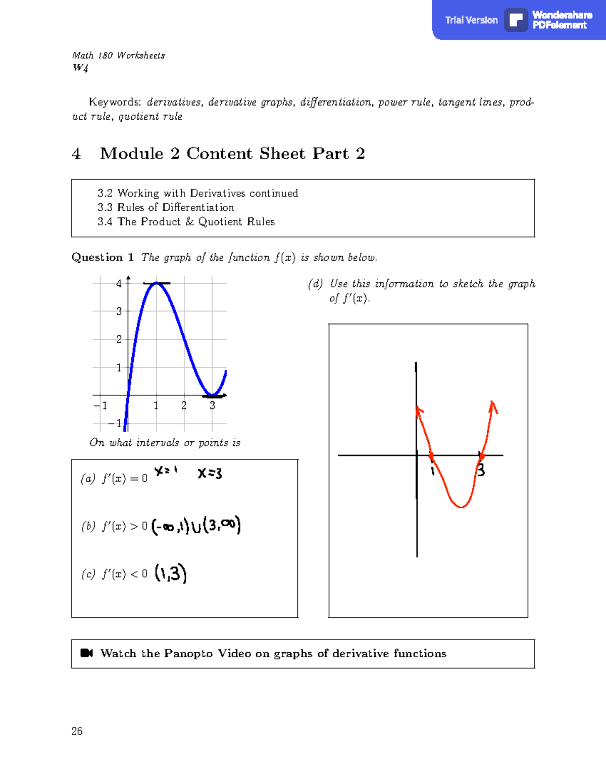 Module 2 Part II - Lecture notes 2 - W Keywords:derivatives, derivative ...